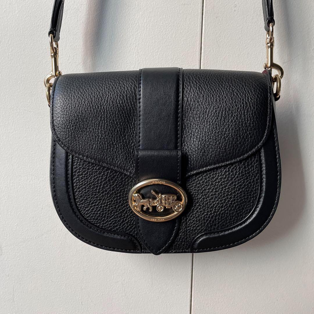 COACH Horse-drawn Carriage Metal Shoulder Bag Black - Gem