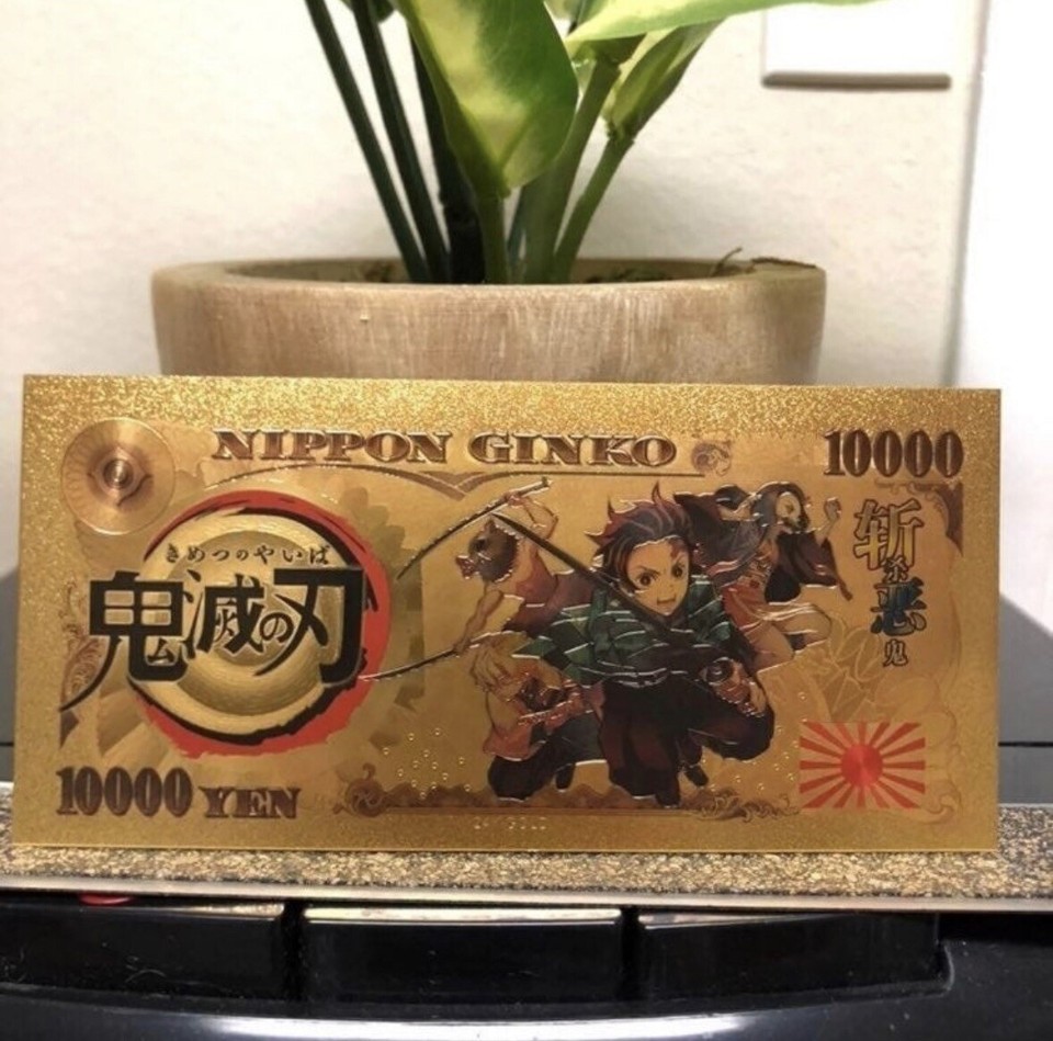 24k Gold Foil Tengen Uzui Demon Slayer Banknote Anime Collectible | eBay