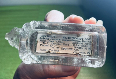 STOUGH CO No.22 Glass Scottie Dog Scottish Terrier Candy CONTAINER ...