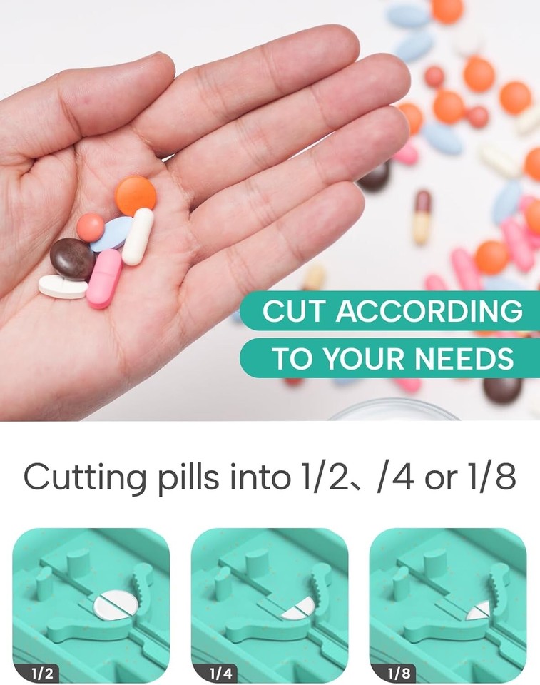 EZY DOSE Pill Cutter and Splitter with Dispenser, Daily Usage, Safely ...
