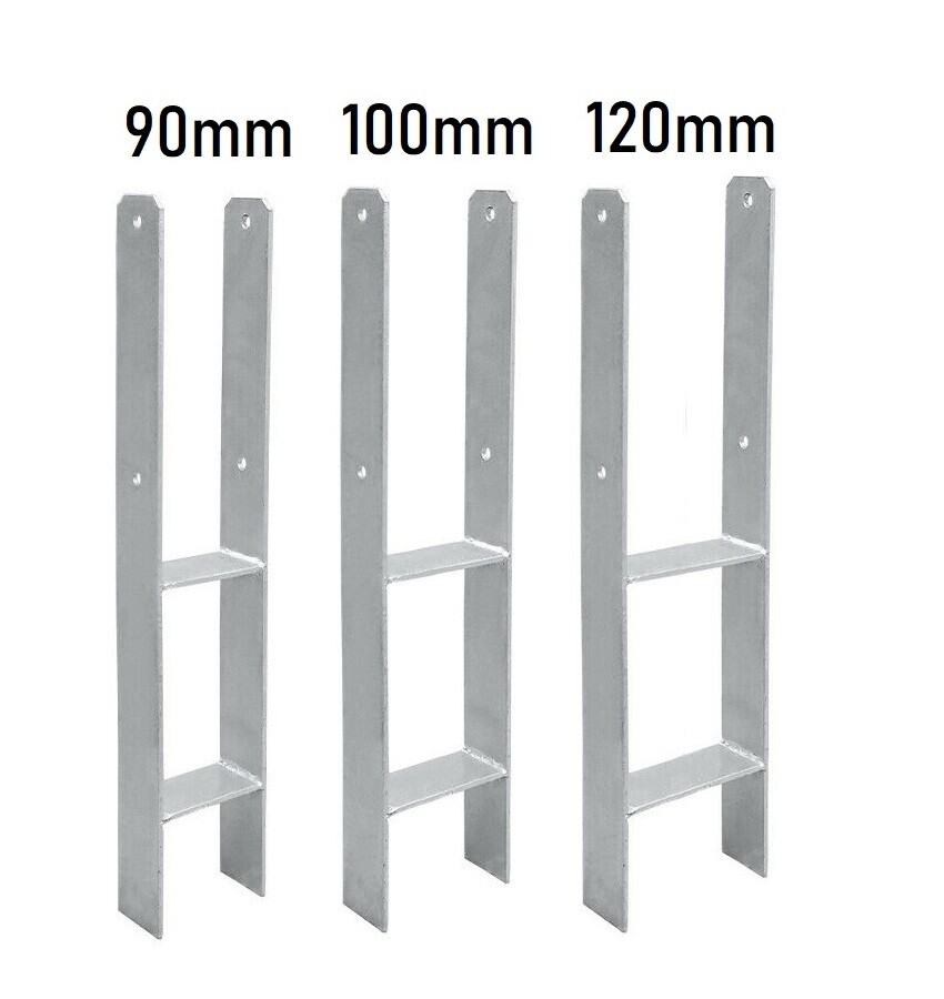 H-Form Anker Pfostenträger Pfostenschuh Pfostenanker Stützenfuß 90mm ...