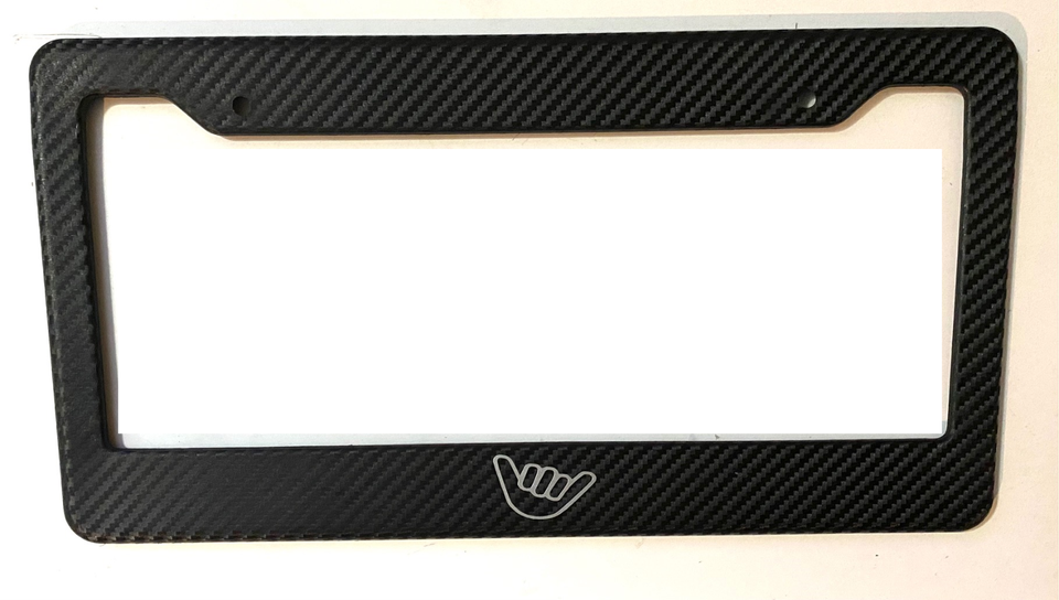 Hawaiian Shaka - Carbon Fiber with Grey Automotive License Plate Frame ...