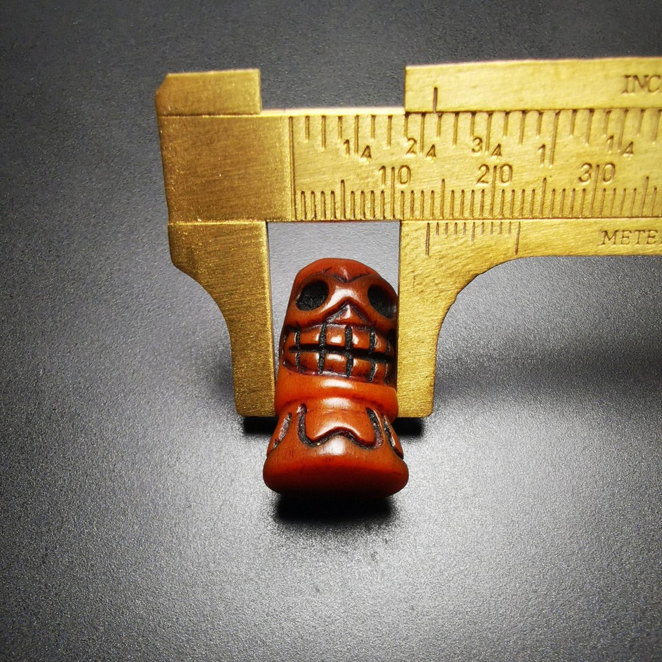 Gandhara Tibetan Amulet,Yak Bone Carved Skull Sitavana Pendant,30 years ...