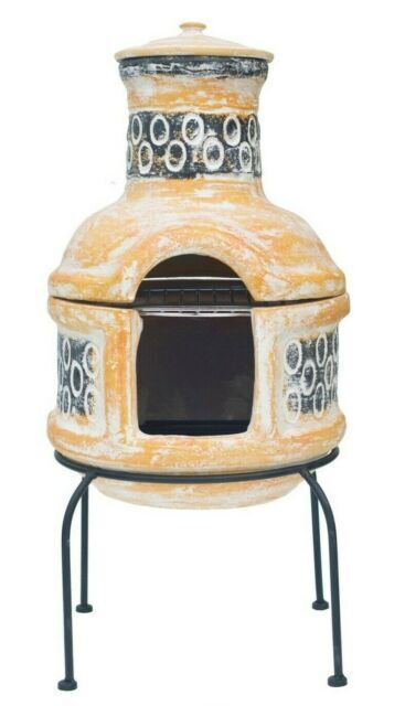 La Hacienda Small Circles 2-Piece Grill Chimenea - Yellow/Brown (67030 ...