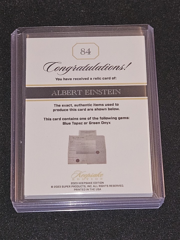 2023 Super Break Keepsake Edition Albert Einstein Gem + Relic 1/1 RARE | eBay