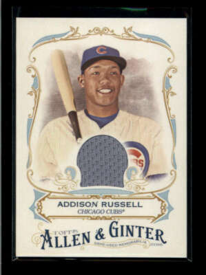 ADDISON RUSSELL 2016 TOPPS ALLEN & GINTER GAME USED WORN JERSEY AJ9768 ...