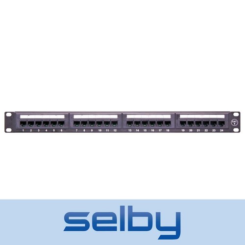 24 Port Ethernet Network Patch Panel CAT6 UTP RJ45 19 Inch Rack Mount ...