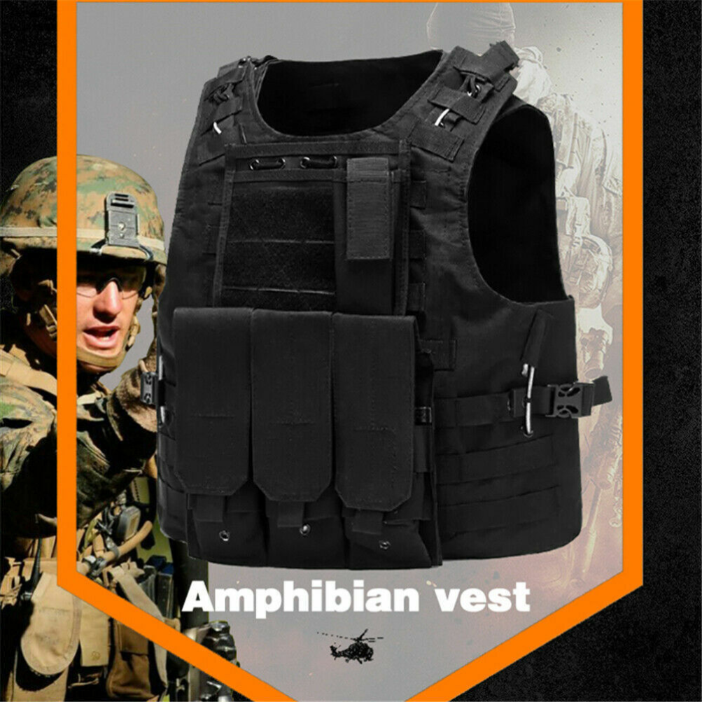 Tactical Military Vest Molle Combat Police Assault Adjustable Swat ...