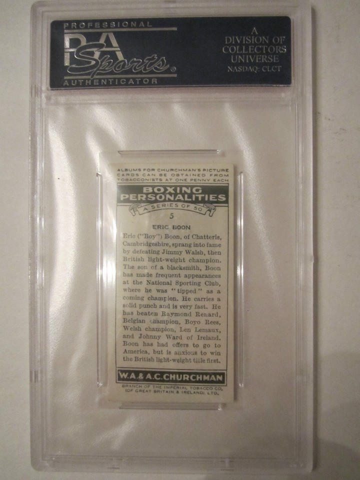 1938 ERIC BOON BOXING CHURCHMAN PSA GRADED 7 NEAR MINT CARD | eBay