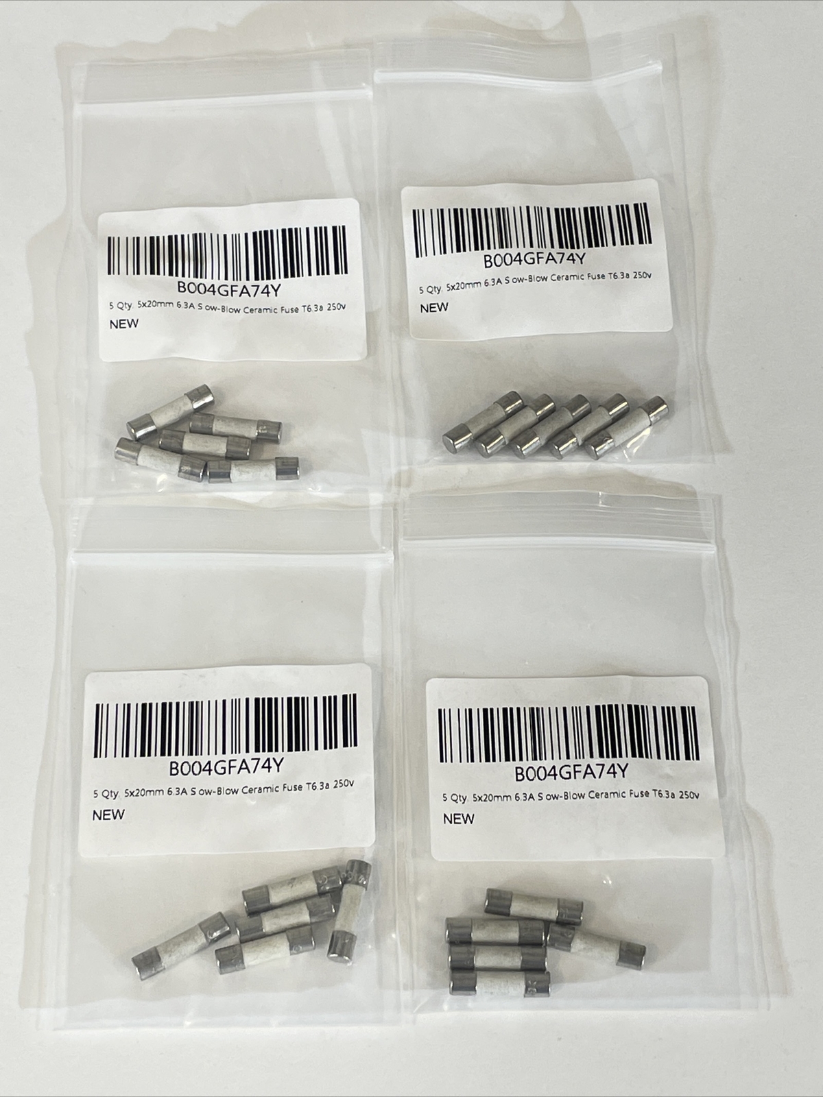 20 pcs 6.3A 250V Slow Blow Ceramic Fuse 5X20mm T6.3a Time-Delay Fuses ...