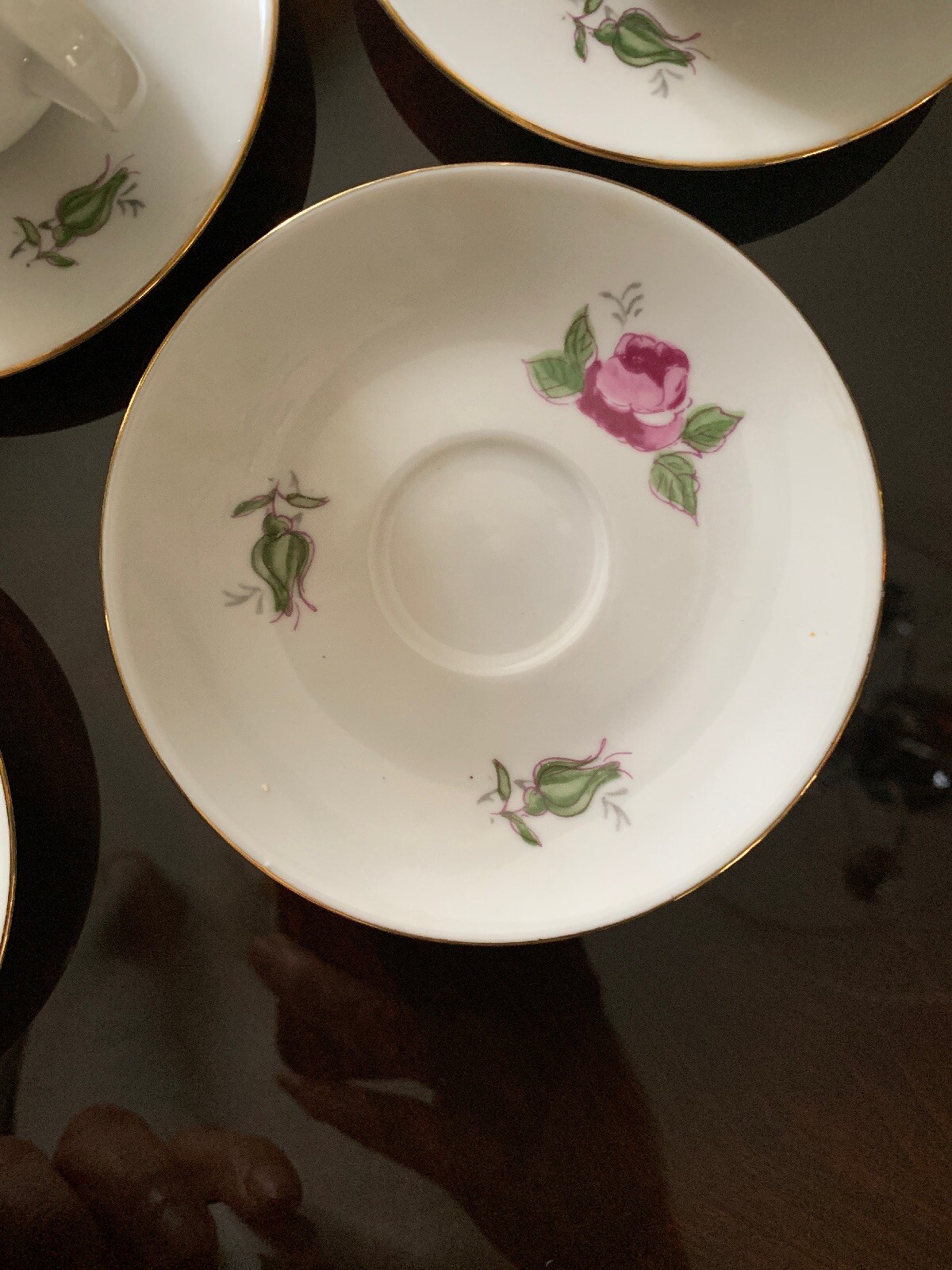 VTG KAHLA PORCELAIN TEA/DEMITASSE COFFEE SET! Roses, 14 Pc GDR EAST ...