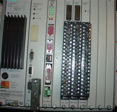 SIEMENS SIMATIC 555-1103 w/Simatic 595 power, ethernet, input, output ...