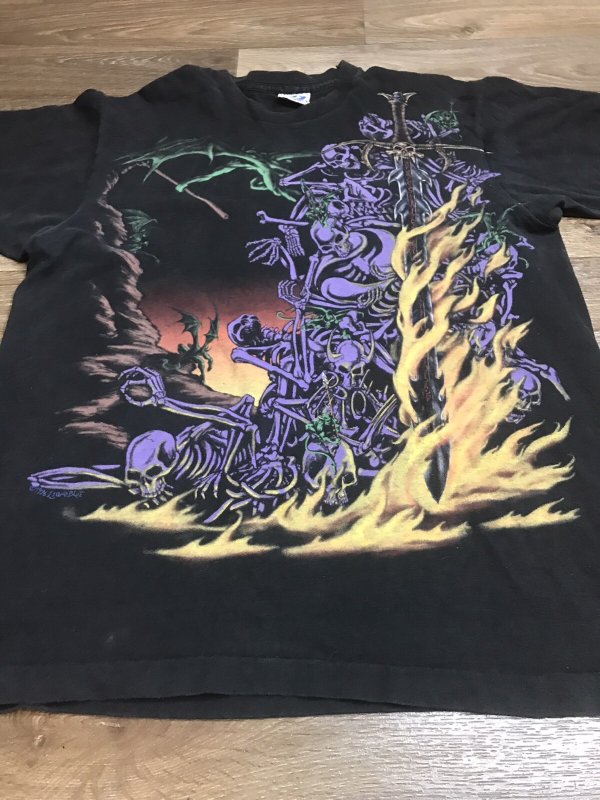 Vintage 1996 Liquid Blue Skeleton Sword Hellfire Cros… - Gem