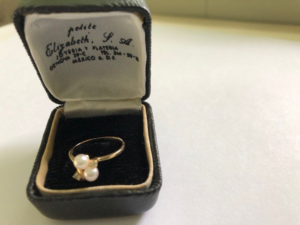 Pearl and Diamond Chip Ring by Elizabeth of Mexico City | eBay
