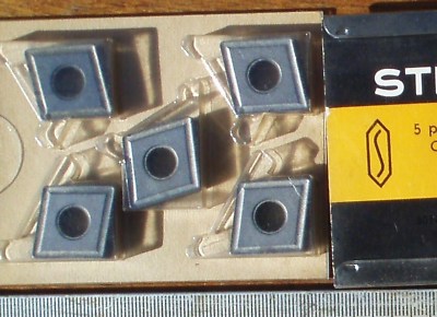 STELLRAM Carbide Tips- CNMG 19 06 12 LPX, 5pc inserts . Dim: 7/8" x 3/4 ...