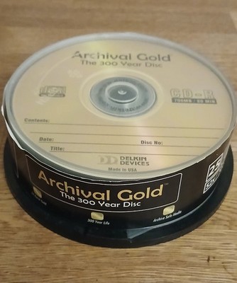 25 Delkin Archival Grade Blank Cd-r Discs 300 Year Gold | eBay