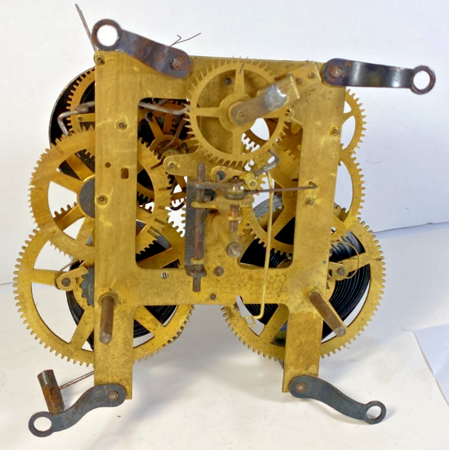 Antique E. Ingraham Clock Co. 12 05 Movement Brass For Parts or Repairs ...