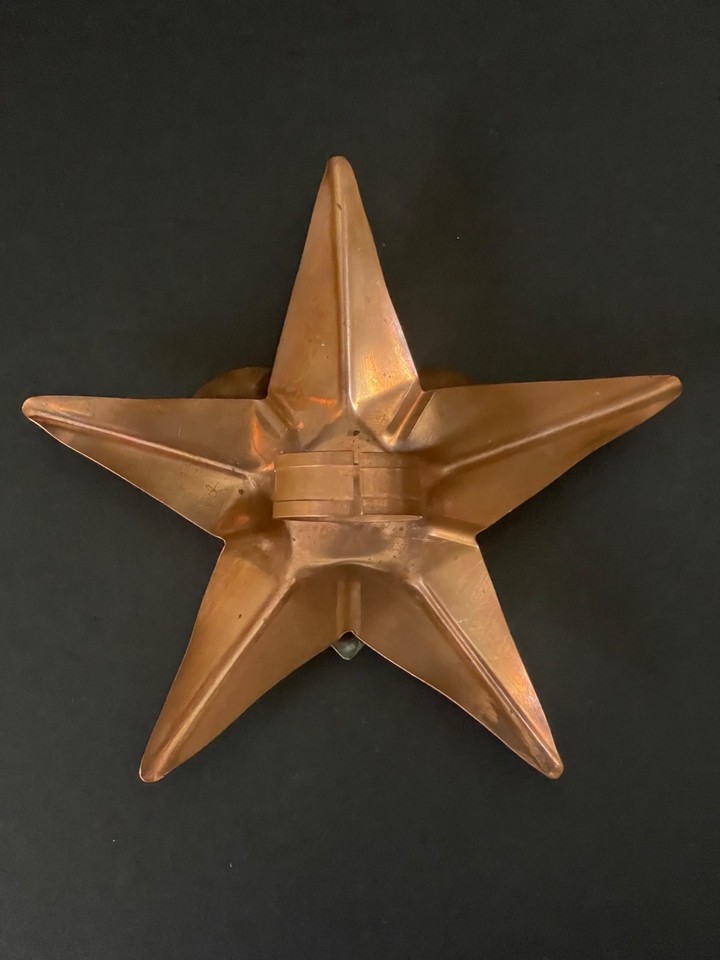 Handmade Primitive Copper Star with Heart Christmas Tree Topper Signed ...