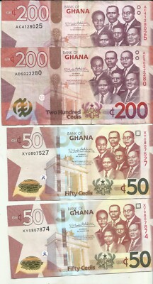 GHANA LOT 500 CEDIS 2019 4 NOTES. BARGAIN. SAME IN SCAN. 3RW 20JUL | eBay
