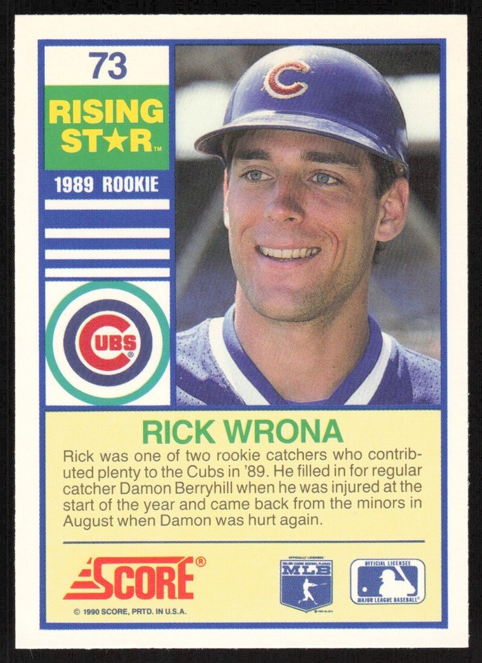 1990 Score Rising Stars Rick Wrona #73 Chicago Cubs | eBay