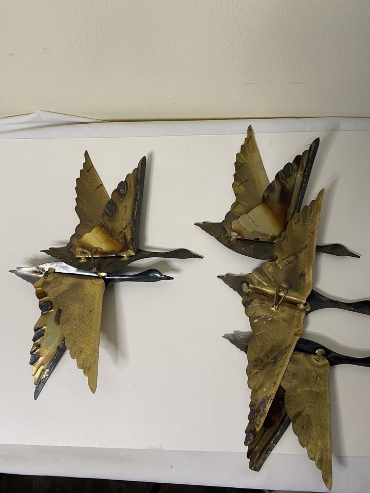 Vintage Wall Hanging Display MCM Welded Metal Flying Geese Home Decor ...