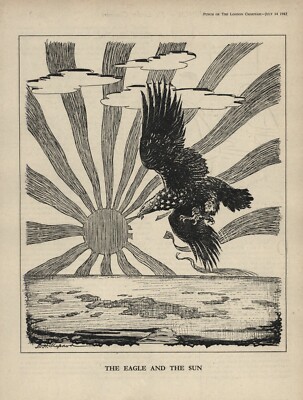 RARE WW 2 PROPAGANDA Cartoon - USA EAGLE - Japanese Flag - OPERATION ...