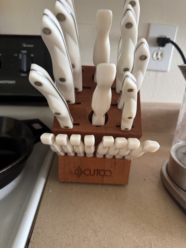 cutco knives set with block, pearl white, 18 piece | eBay