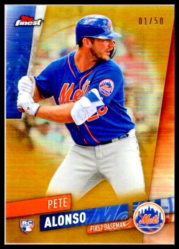 2019 FINEST GOLD REFRACTORS #44 PETE ALONSO ROOKIE CARD NEW YORK METS ...