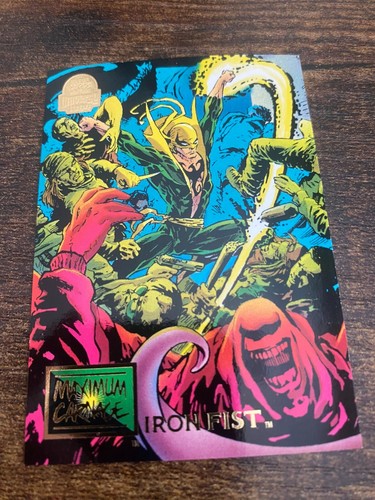 1994 MARVEL UNIVERSE MAXIMUM CARNAGE #26 IRON FIST PREMIUM CARD Rivals ...