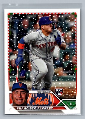 2023 Topps Holiday Francisco Alvarez RC SP Candy Cane Mets | eBay