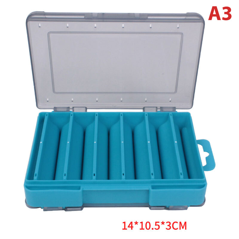 Double Sided Plastic Bait Jig Storage Box Reversible Lure Case ...