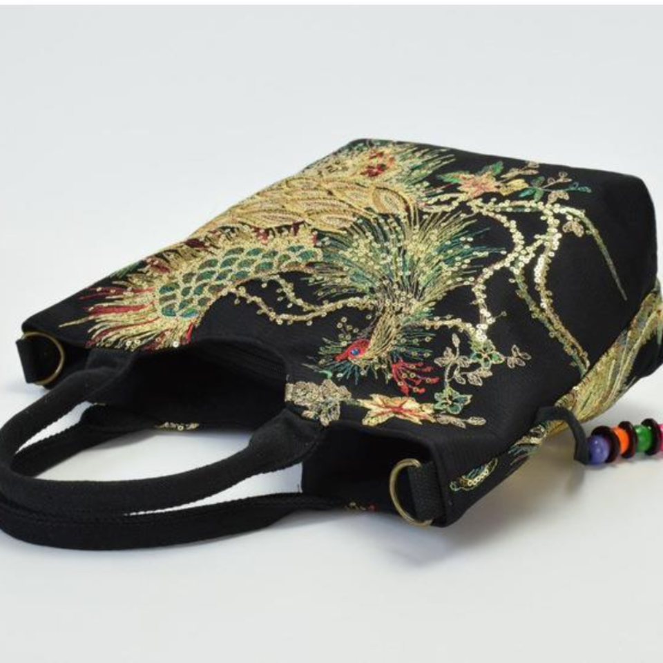 Lady Sequin Embroidery Bags Ethnic Canvas Handbag Shoulder Retro ...