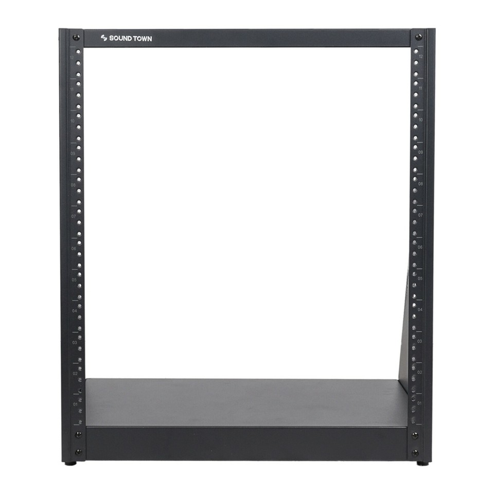 Sound Town 12U Heavy-Duty 2-Post Open-Frame Rack AV Network Devices ...
