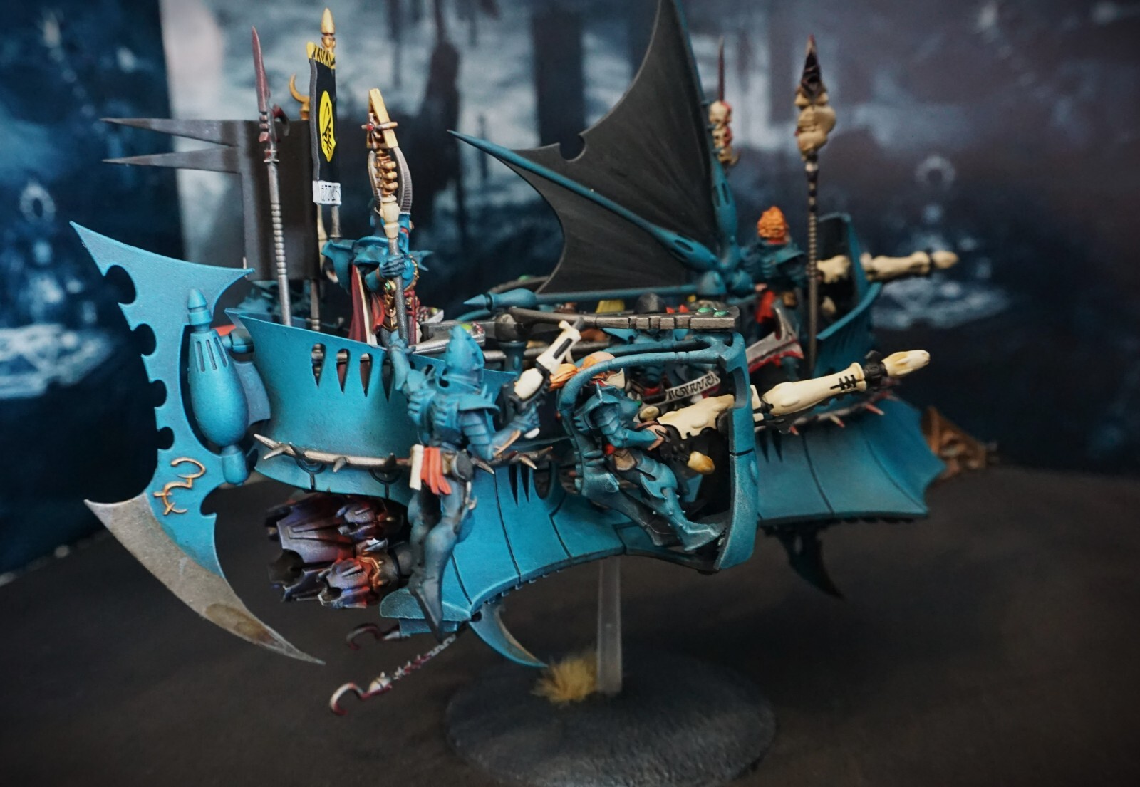 Ravager Corsair Voidscarred Admiral Ship painted Warhammer 40k Drukhari ...