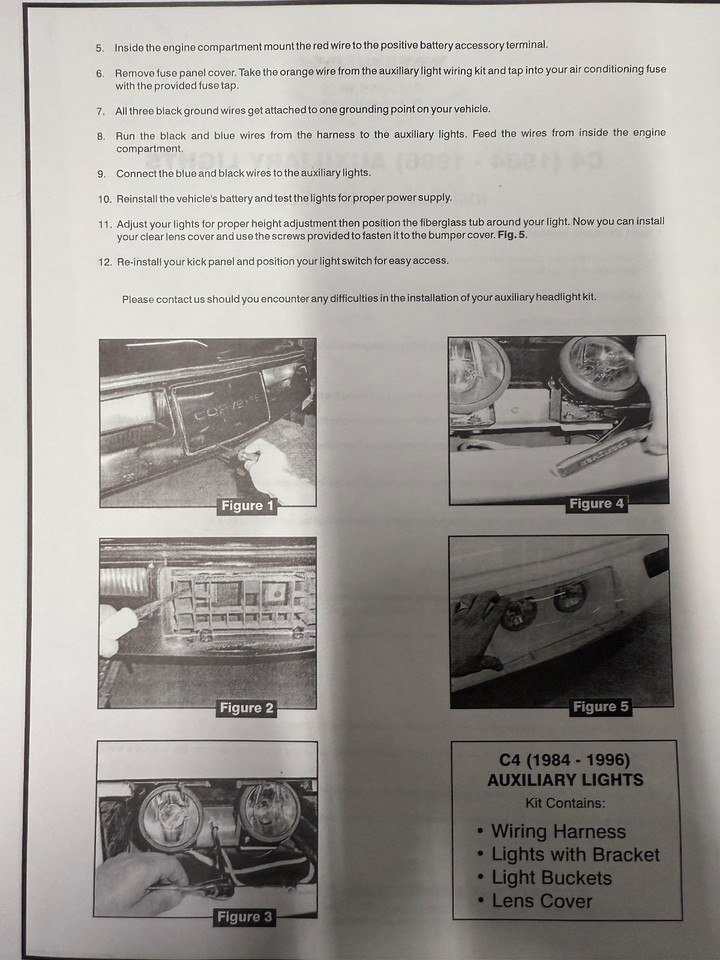 Corvette C4 Non Pop-up Headlight Kit (Flush Mount) 1984-1996 | eBay