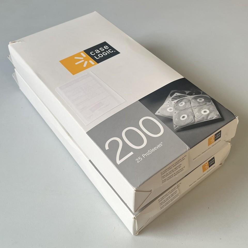 Case Logic ProSleeves 25 Pack 2 Boxes 400 CD DVD Disc Storage Capacity ...