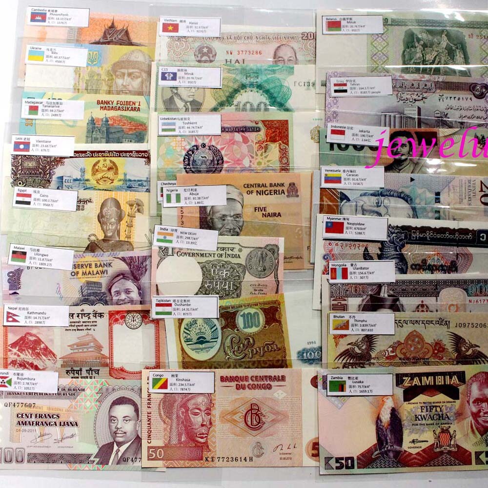Wholesale Lots 55 Pcs Different World Banknotes Paper Money Foreign ...