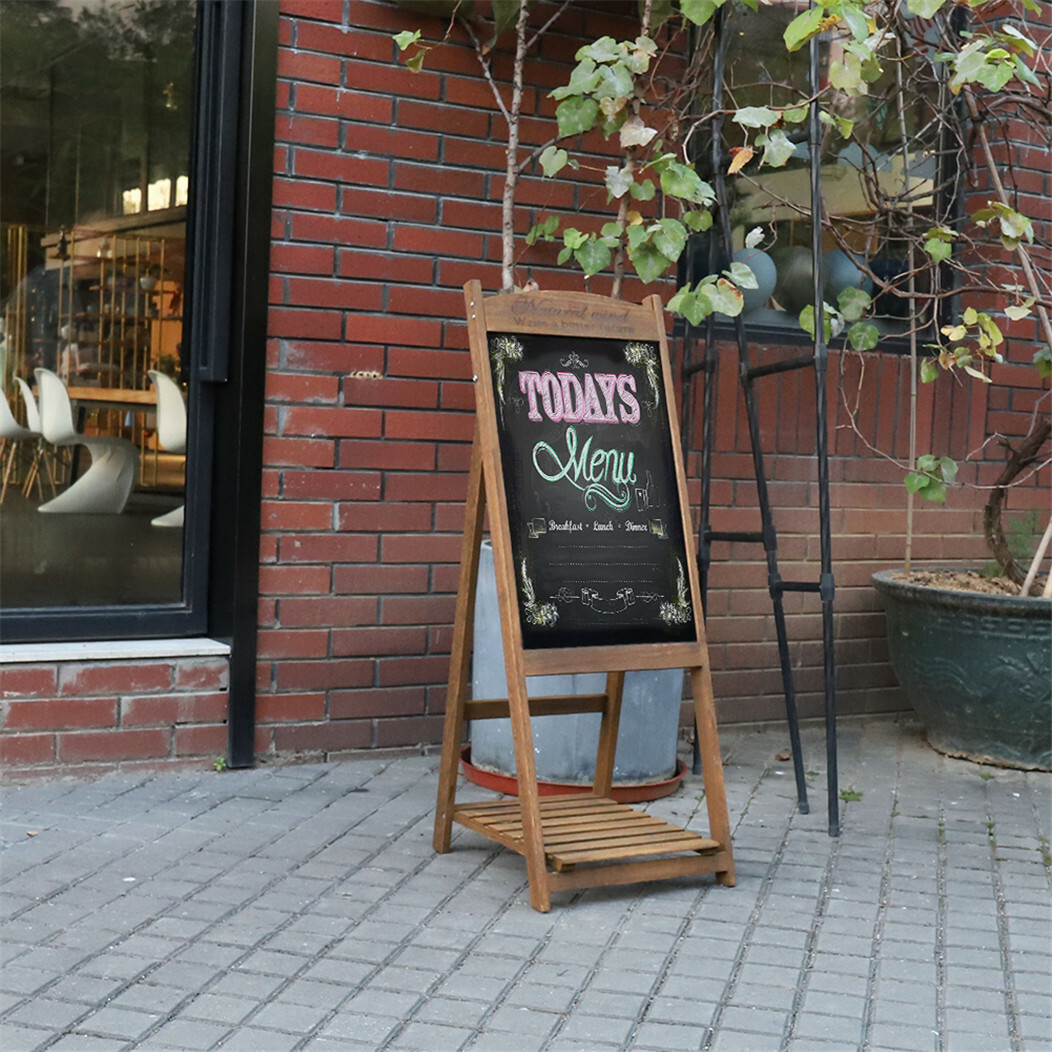 Traditional Large Wood A-Board Pavement Sign Stand Blackboard Chalk ...