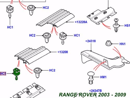 GENUINE LAND ROVER FLOOR PLATE DOOR SCUFF CLIP RANGE ROVER 03-12 ...