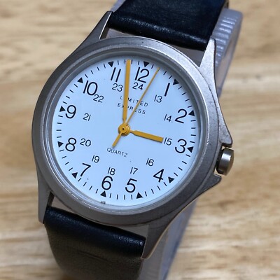 Limited Express Unisex Silver White Military Dial Analog Quartz Watch ...