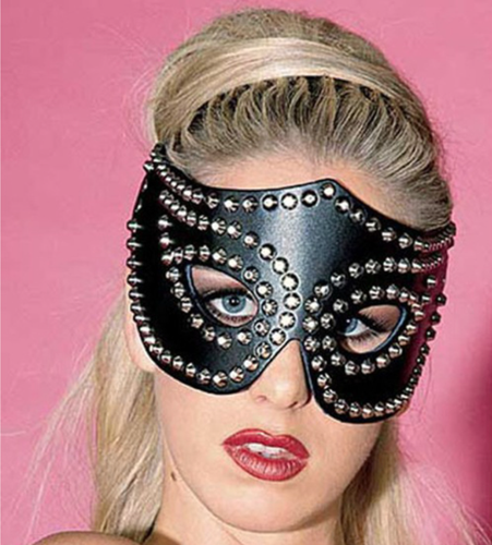 Sexy Women Leather Halloween Masquerade Eye face Masks- Studded Fox Cat ...