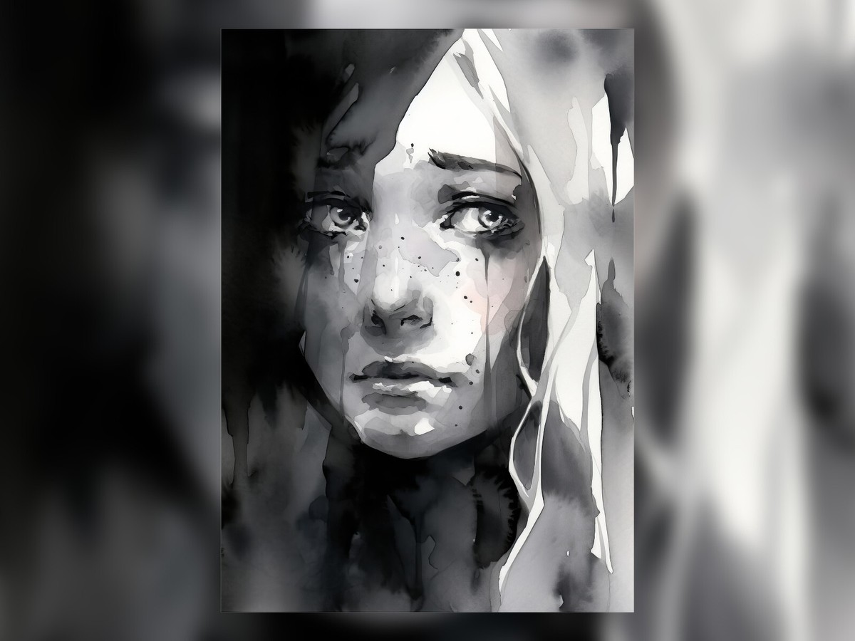 Woman Crying Art Poster A Sad Woman Crying And Depressed In Her Room