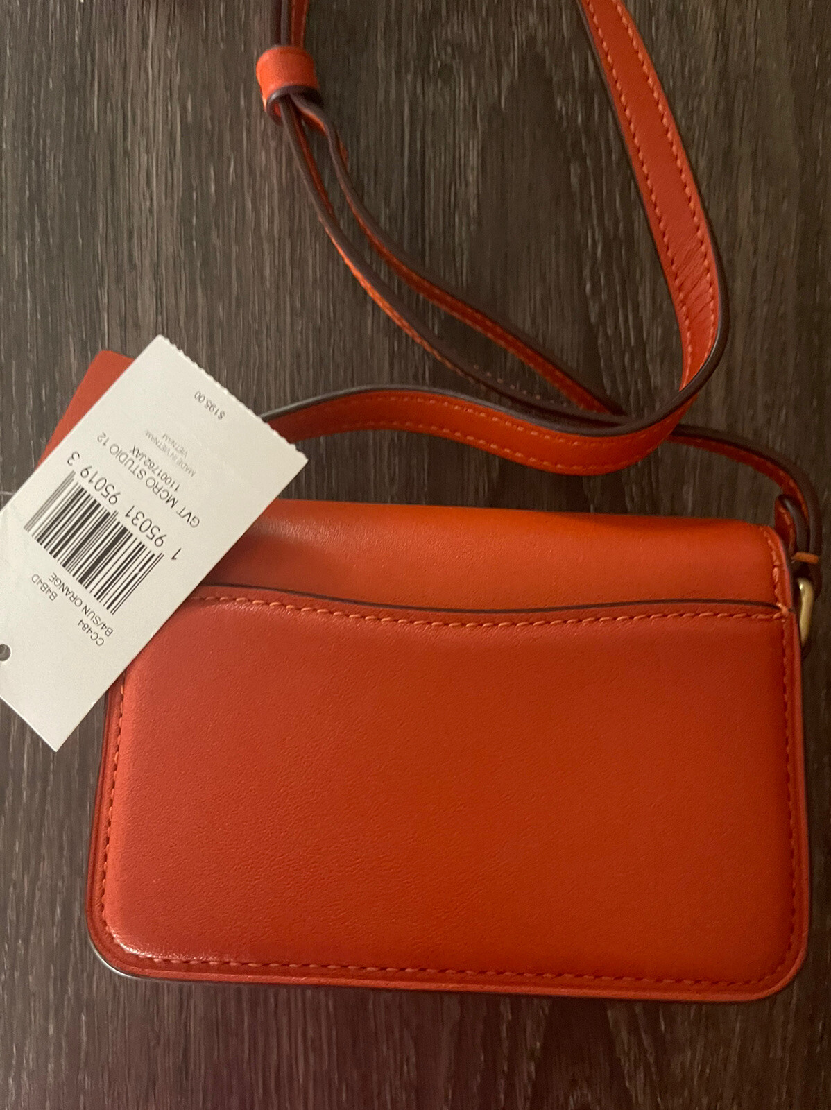 Coach Studio 12 Micro Mini Glovetanned Leather Crossbody Sun Orange NWT ...