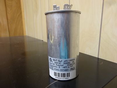 Carrier Bryant Capacitor P291-5574RS; 55/7.5uf; 440VAC; 50/60hz ...