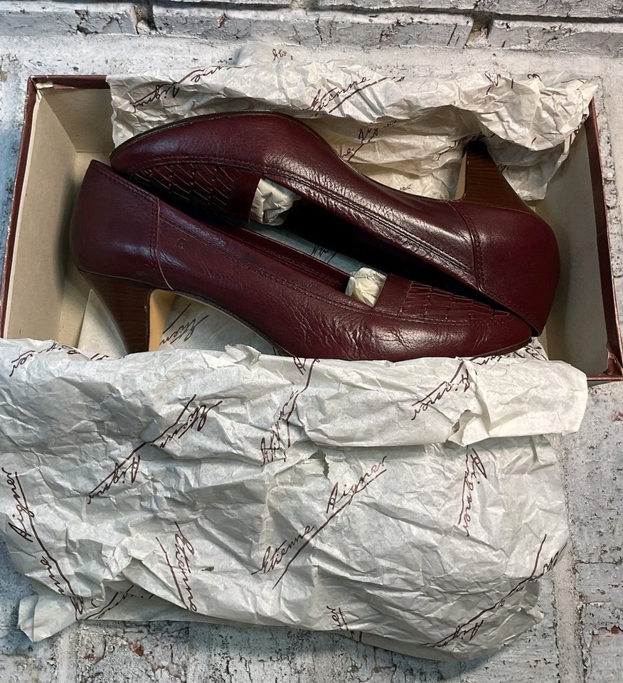 Vintage 80’s Etienne Aigner Burgundy Heels 8.5 N EUC Retro Classic Timeless | eBay