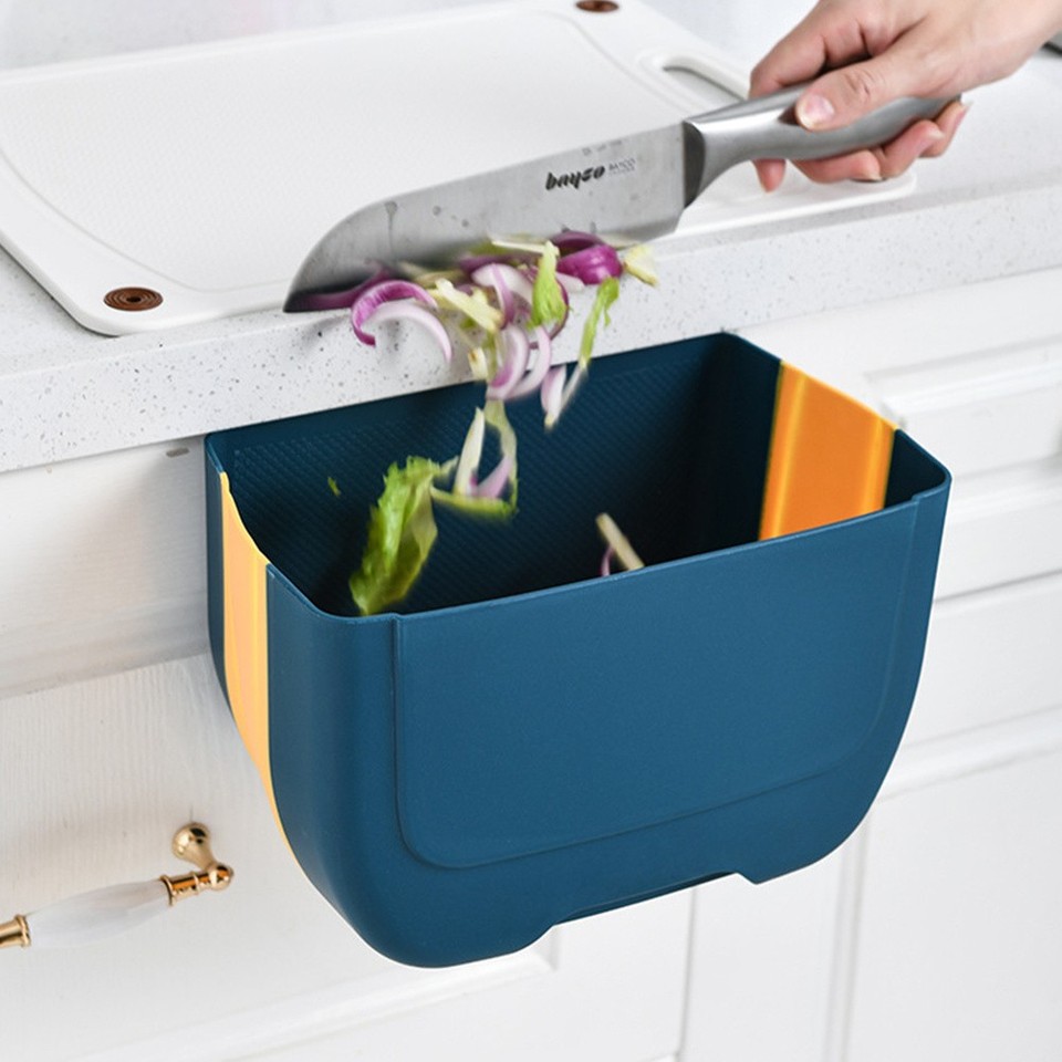 Kitchen Hanging Trash Basket Type Waste Container Storage Barrel Bin ...