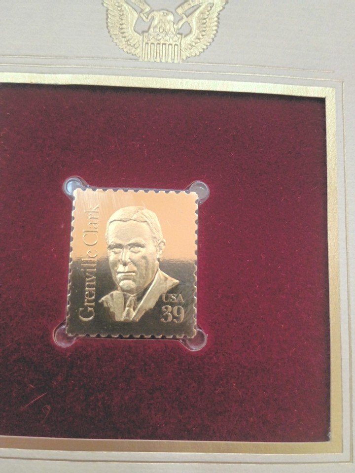 Grenville Clark World Peace Through World Law First Day Issue Gold ...