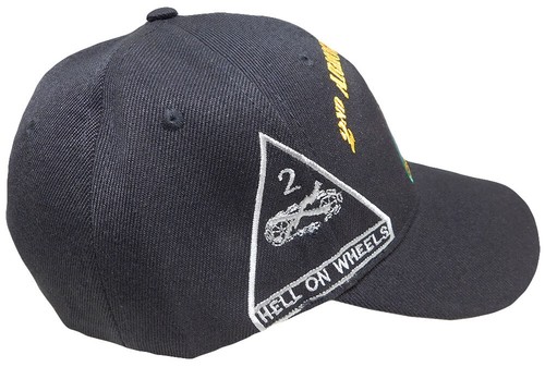 U.S. ARMY 2ND ARMORED DIVISION Hell on Wheels Shadow Black Embroidered ...