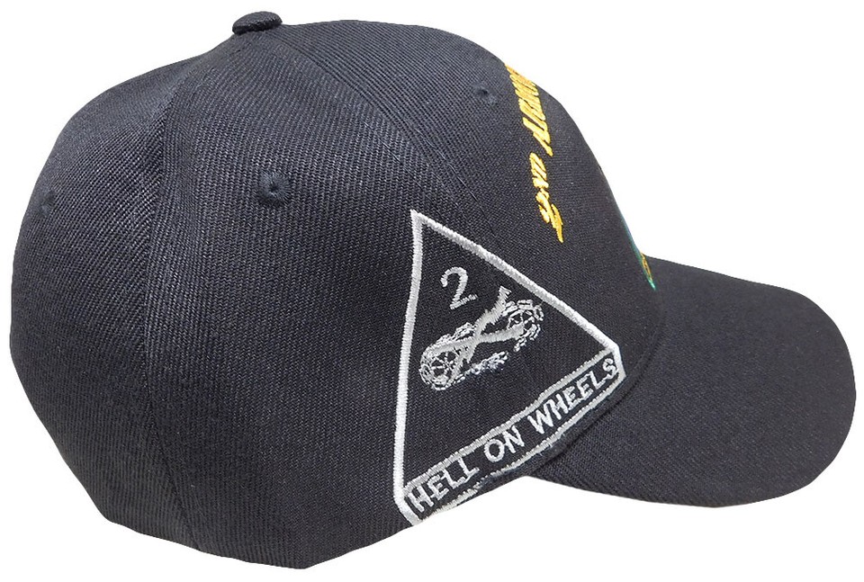 U.S. ARMY 2ND ARMORED DIVISION Hell on Wheels Shadow Black Embroidered ...