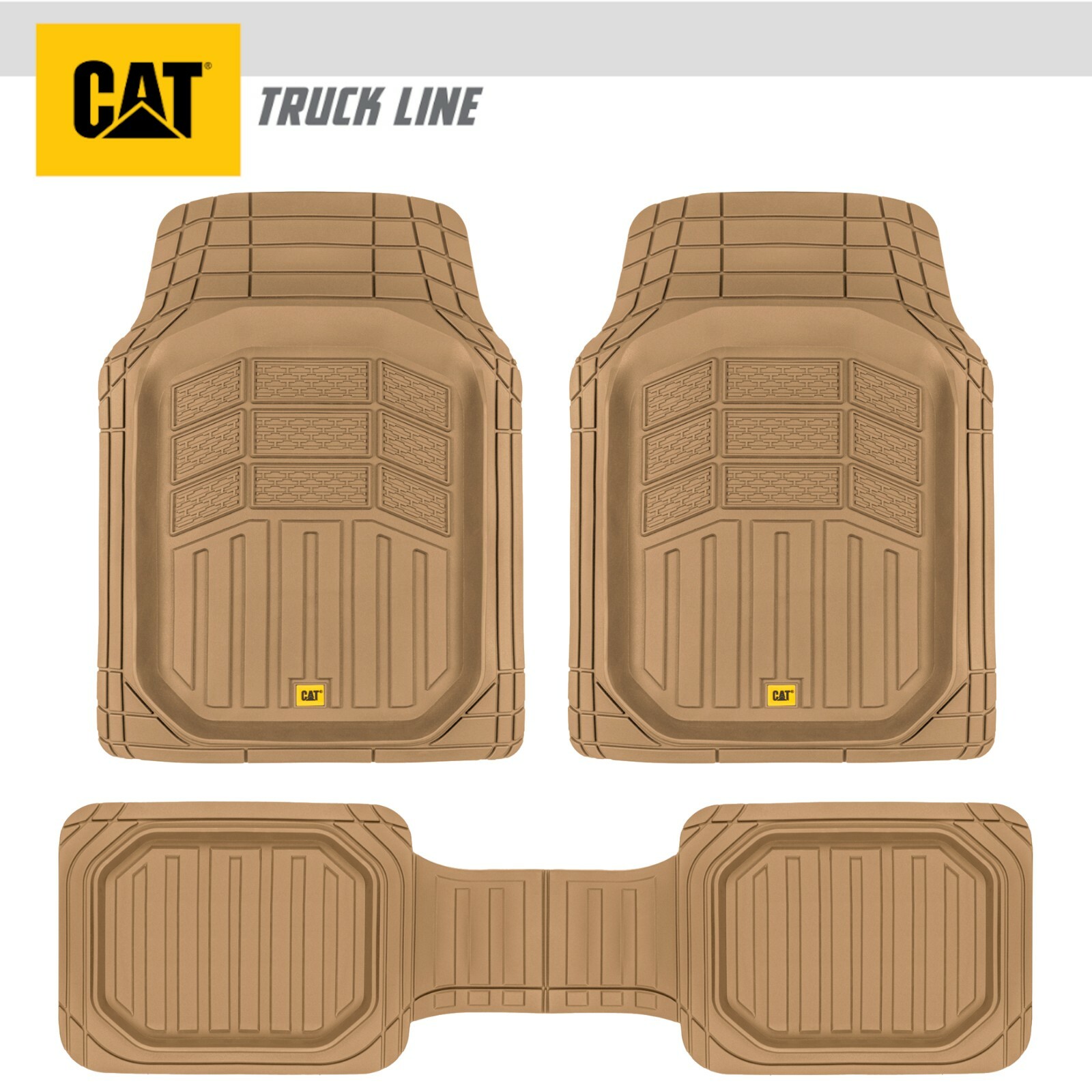 Caterpillar 3PC All Weather Truck Line Floor Mats Set Heavy Duty Large ...